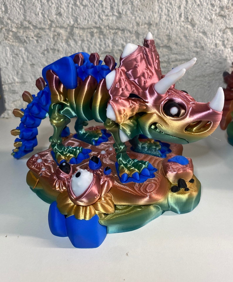 Flexi Factory Triceratops Dinosaur Joint Toy Unique Dino Lover - Etsy