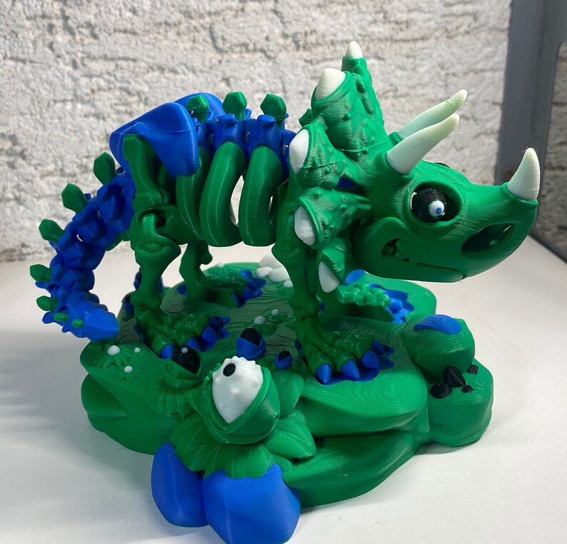 Flexi Factory Triceratops Dinosaur Joint Toy Unique Dino Lover - Etsy