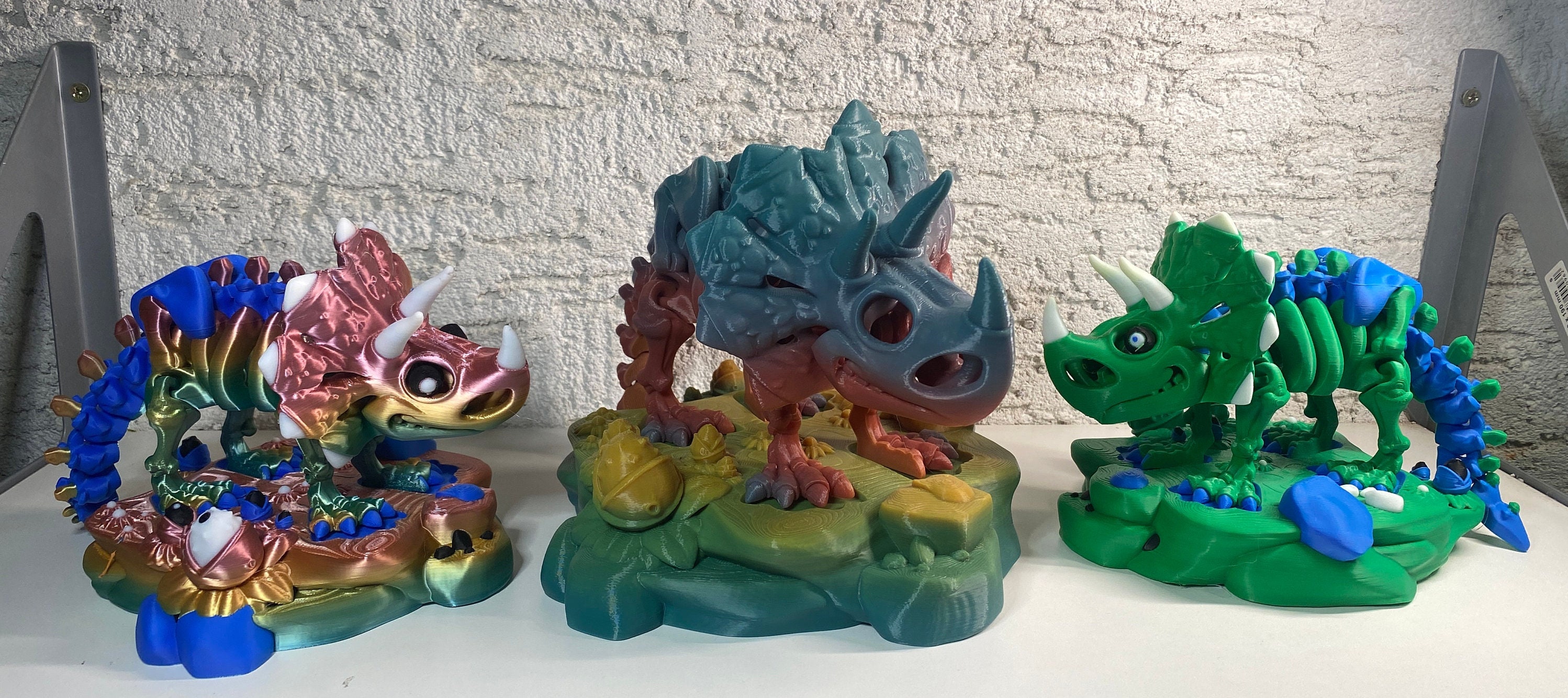 Flexi Factory Triceratops Dinosaur Joint Toy Unique Dino Lover - Etsy