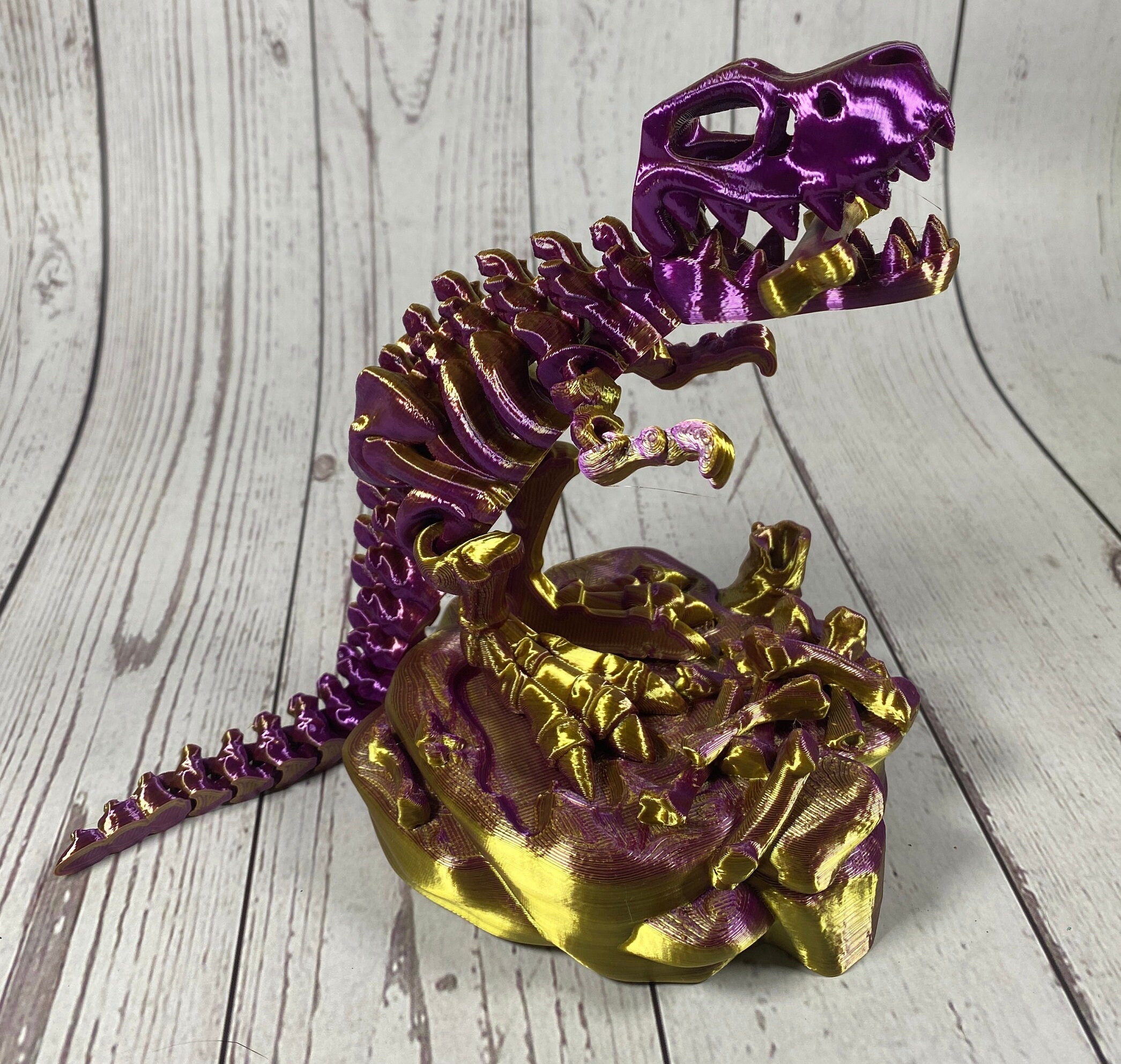 Flexi Dino T-rex With Rock Plate Skeleton Tristan Prehistoric - Etsy