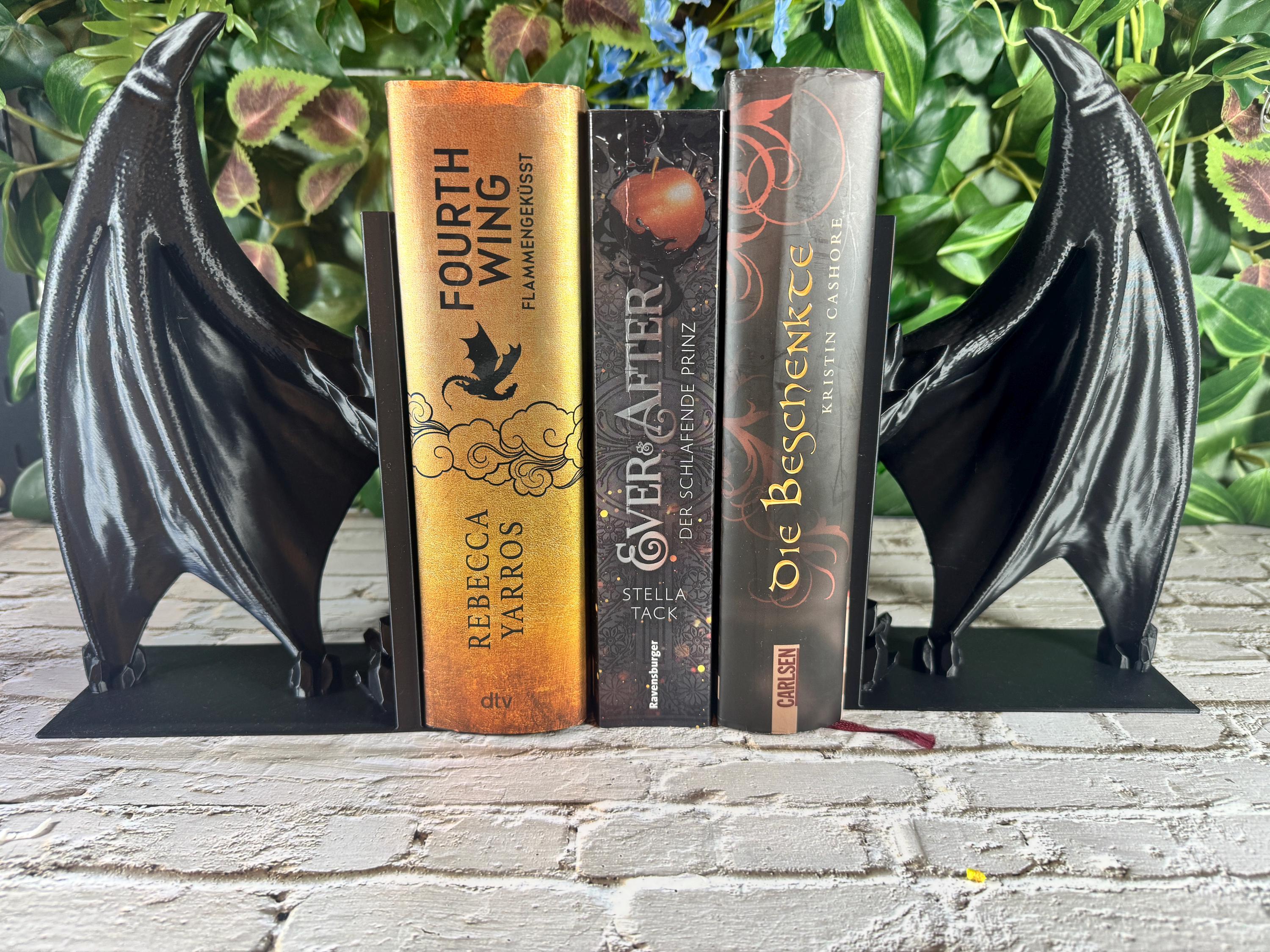 Dragon Wing Bookend 3D Printed • Fantasy Shelf Decor • Bat Wing Bookend ...