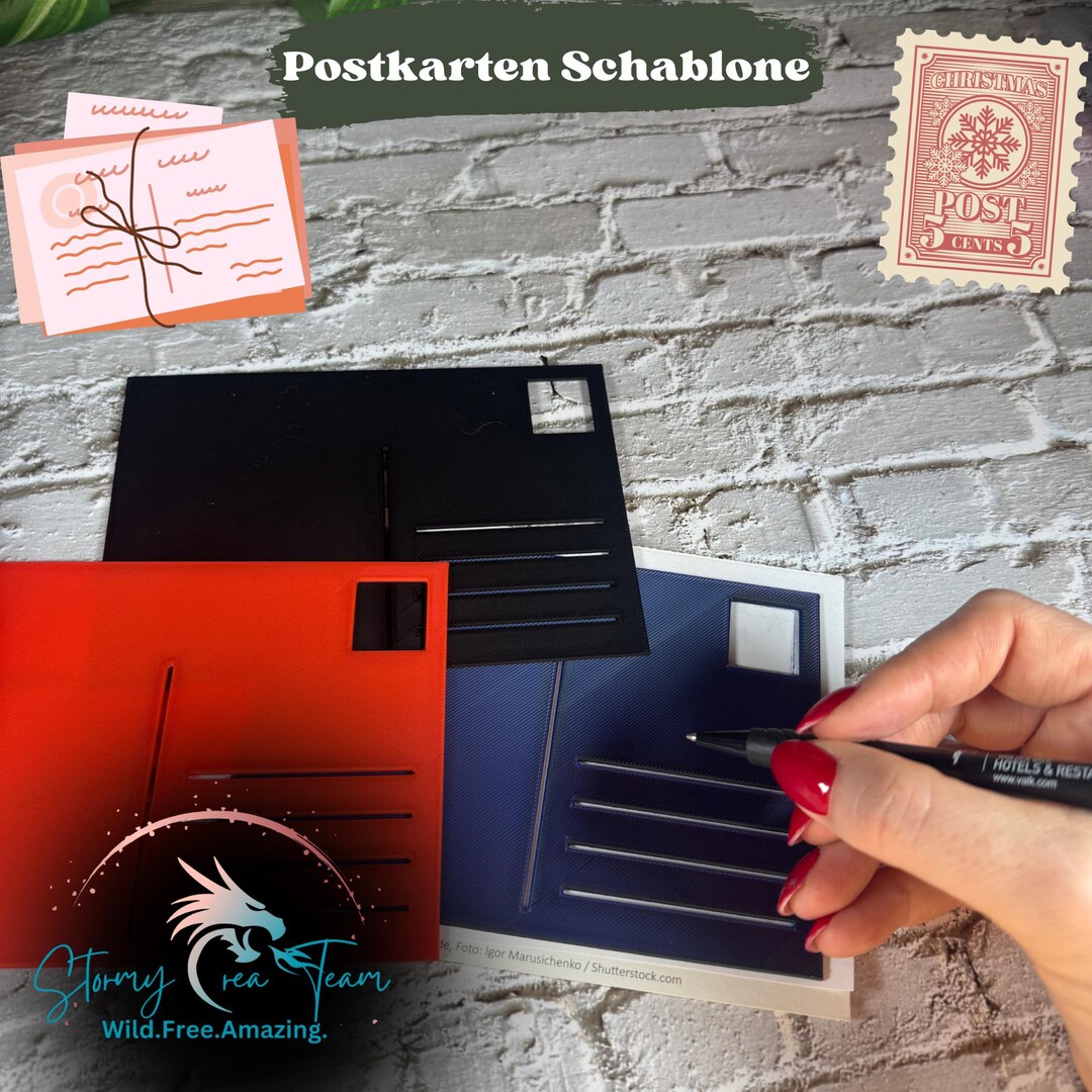 Postcard Stencil - Creative Design - Scrapbooking - Biodegradable DIN ...