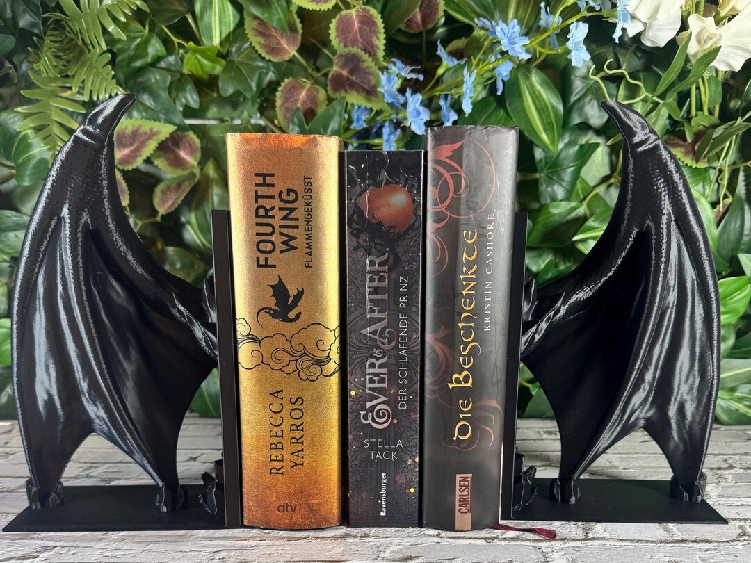 Dragon Wing Bookend 3D Printed • Fantasy Shelf Decor • Bat Wing Bookend ...