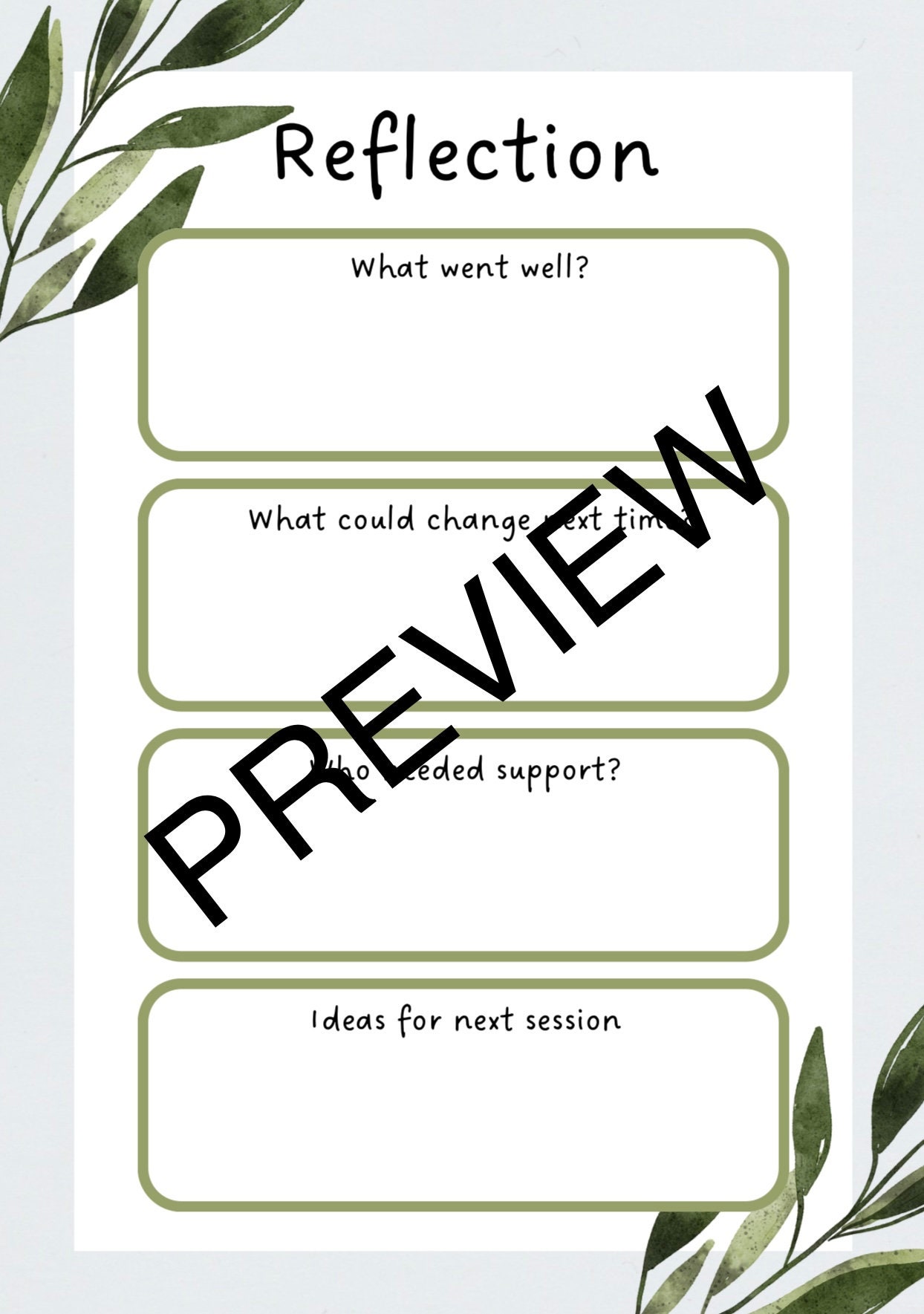 Forest School Planning and Reflection Template - Etsy
