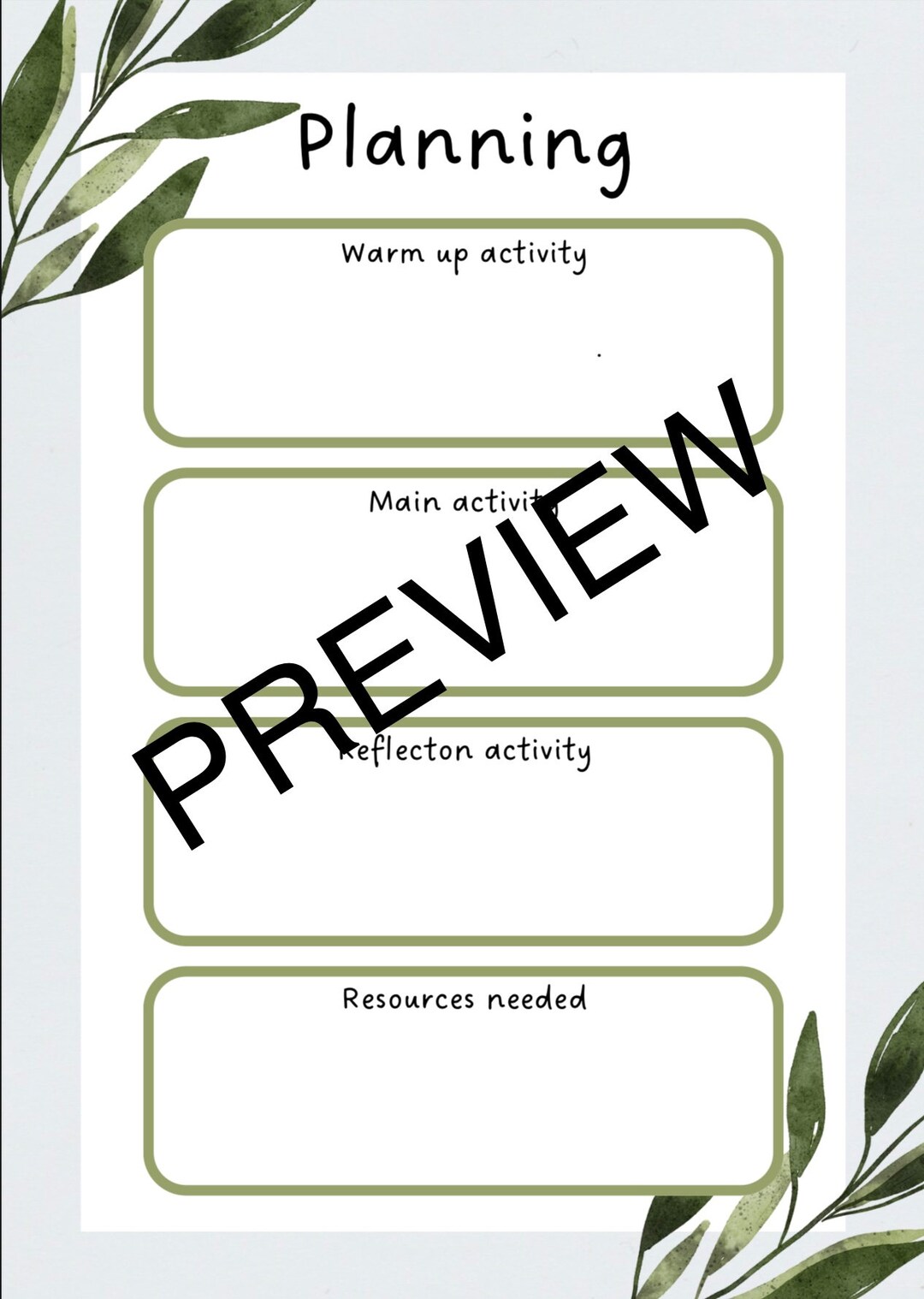 Forest School Planning and Reflection Template - Etsy