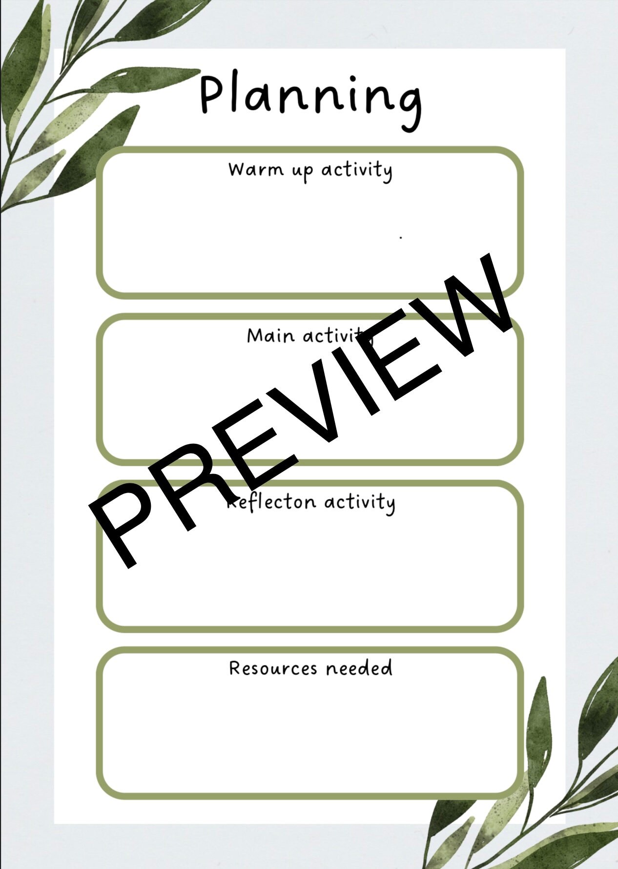 Forest School Planning and Reflection Template - Etsy