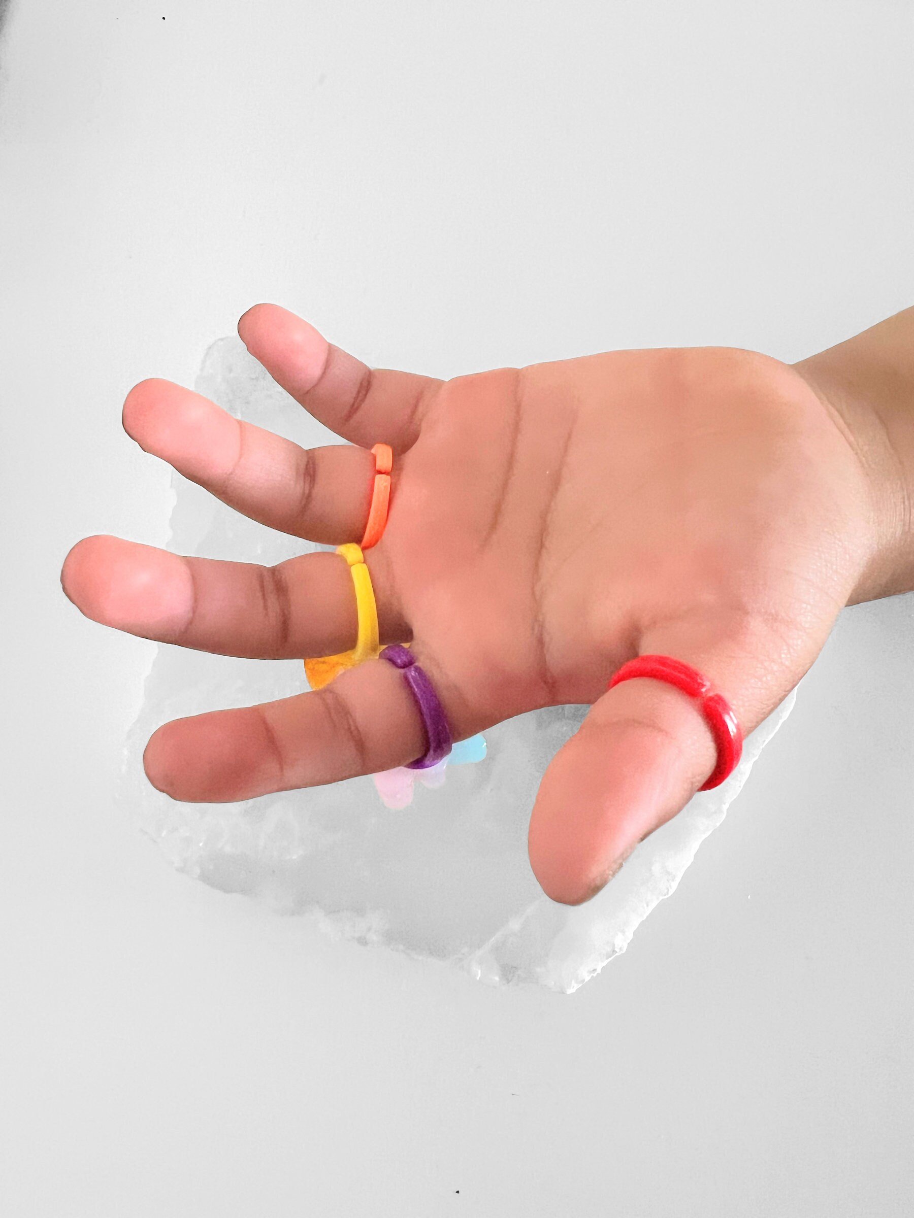 Gummy Bear Resin Glitter Children's Rings Adjustable Kids Rings Party ...