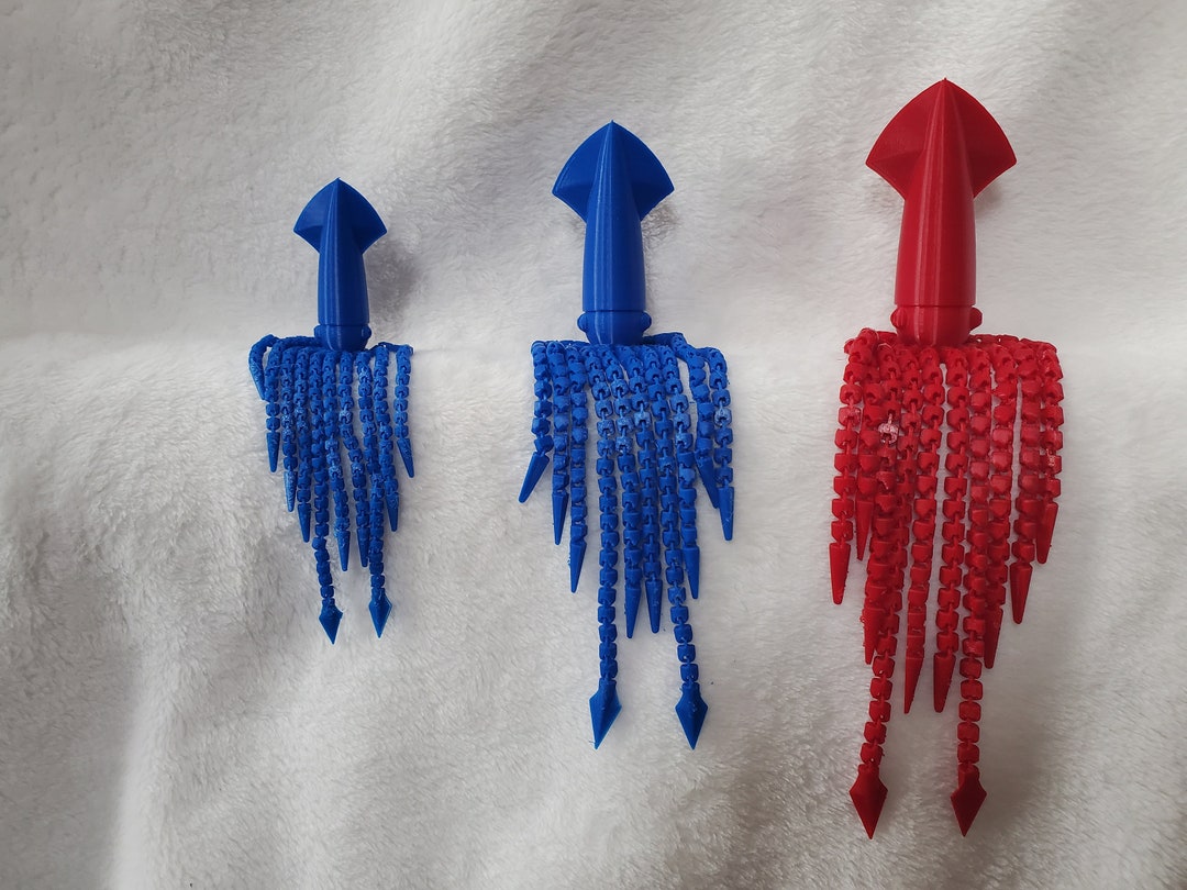 3D Articulated Squid Fidget Toy, Aquarium Decor - Etsy