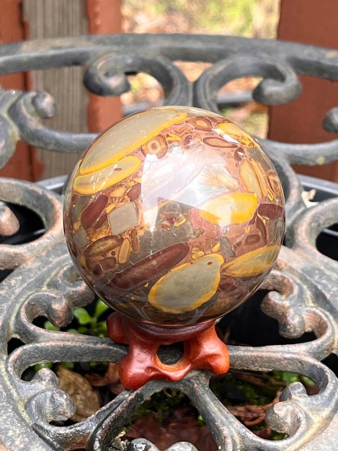 Bamboo Jasper Sphere - Etsy