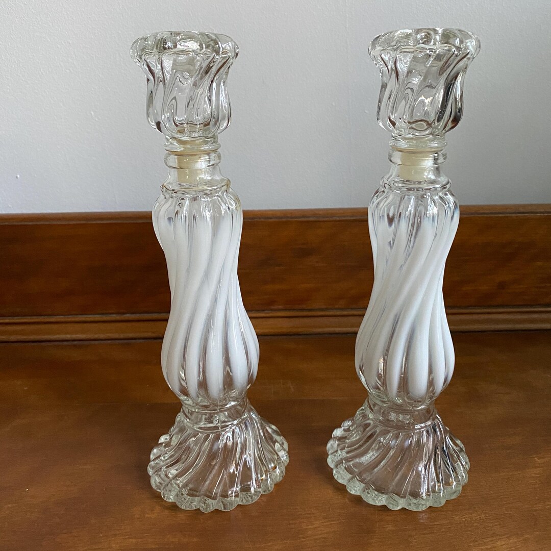 Vintage Avon Opalique Candlestick Holders & Perfume Bottles Collectible ...