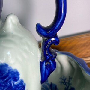 Vintage Victoria Ware Ironstone Flow Blue Pattern Water Pitcher & Basin ...