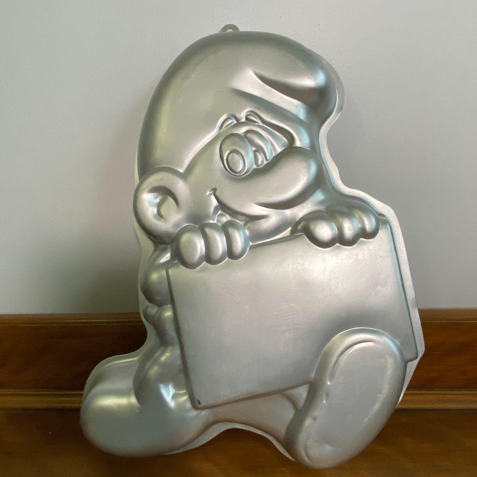 Vintage 1983 Wilton Smurf Holding Sign Cake Pan Birthday Cake, 502-4033 ...