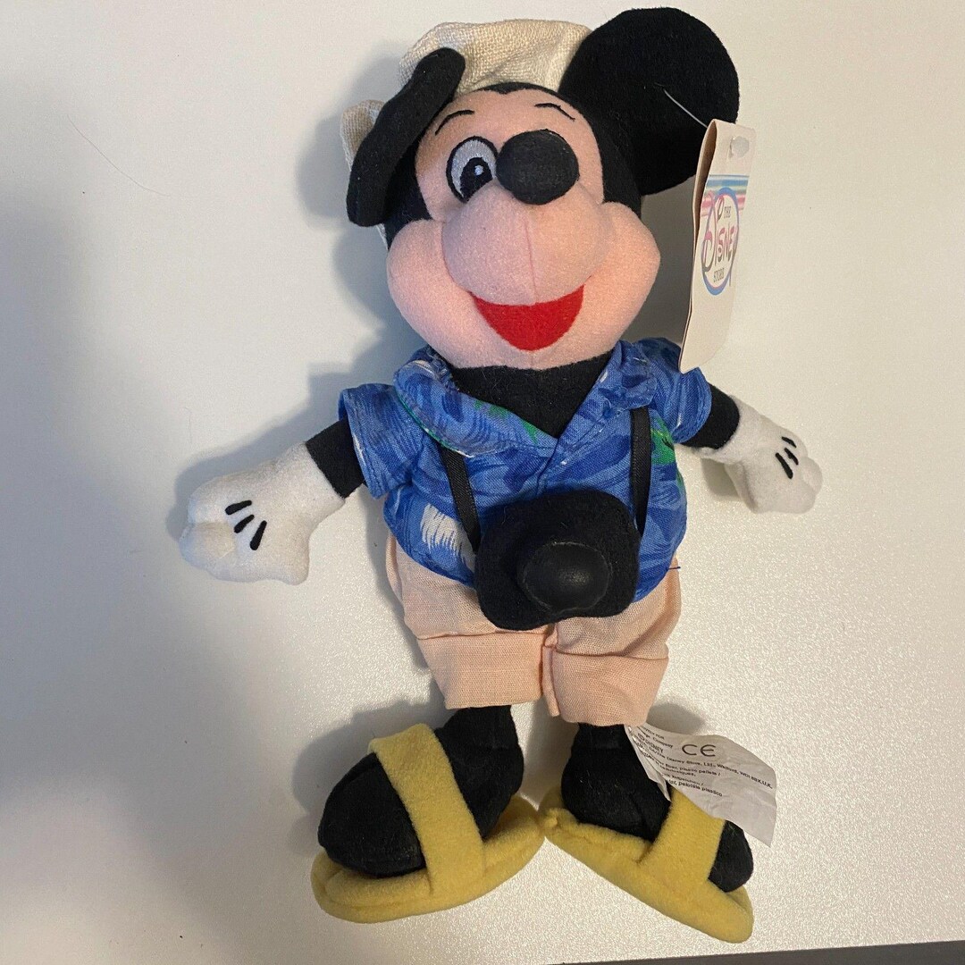 Vintage 1990s Disney Store's Tourist Mickey, Mickey Mouse Bean Bag ...