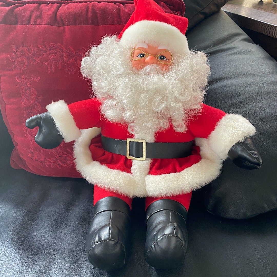Vintage Rennoc Santa's Best Stuffed Santa, Hard Plastic Face, 18 Inches ...
