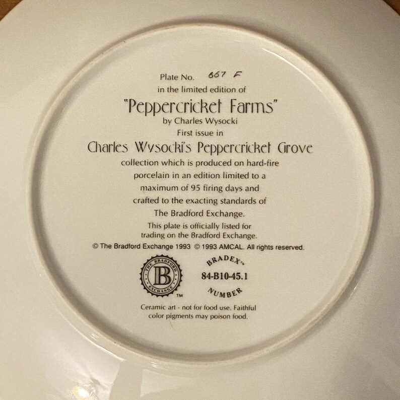 4 Charles Wysocki Peppercricket Grove Collection Plates, Issue 1, 3, 5 ...
