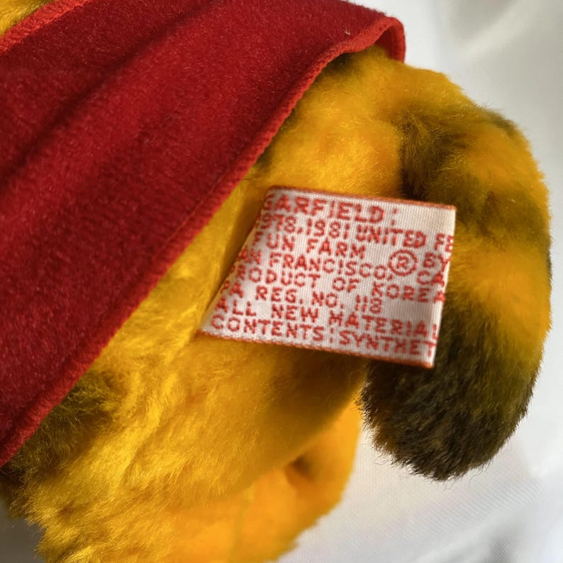 Vintage 1981 Dakin Superhero Garfield Stuffed Animal, Caped Hero ...