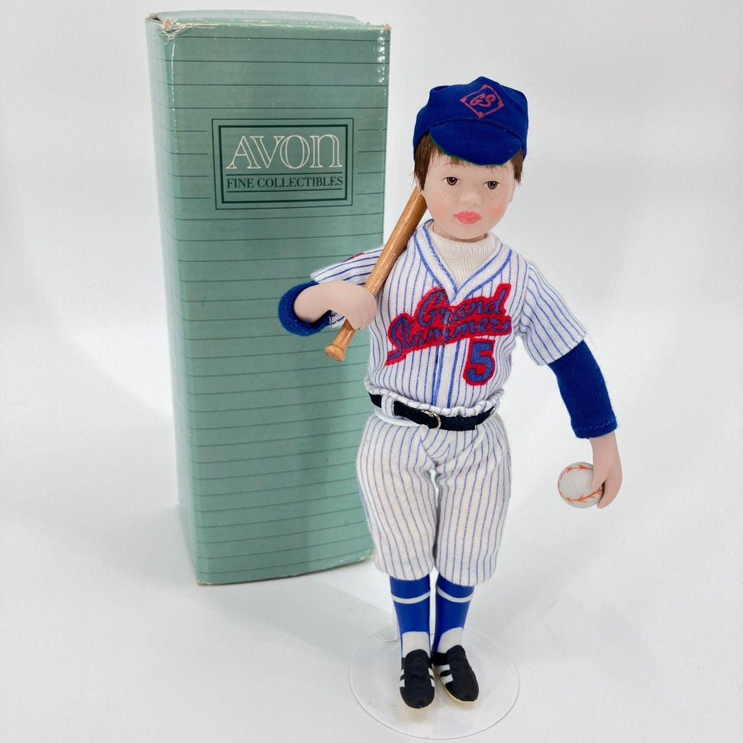 VTG 90s Avon Childhood Dreams Baseball "grand Slammers" Porcelain Doll ...