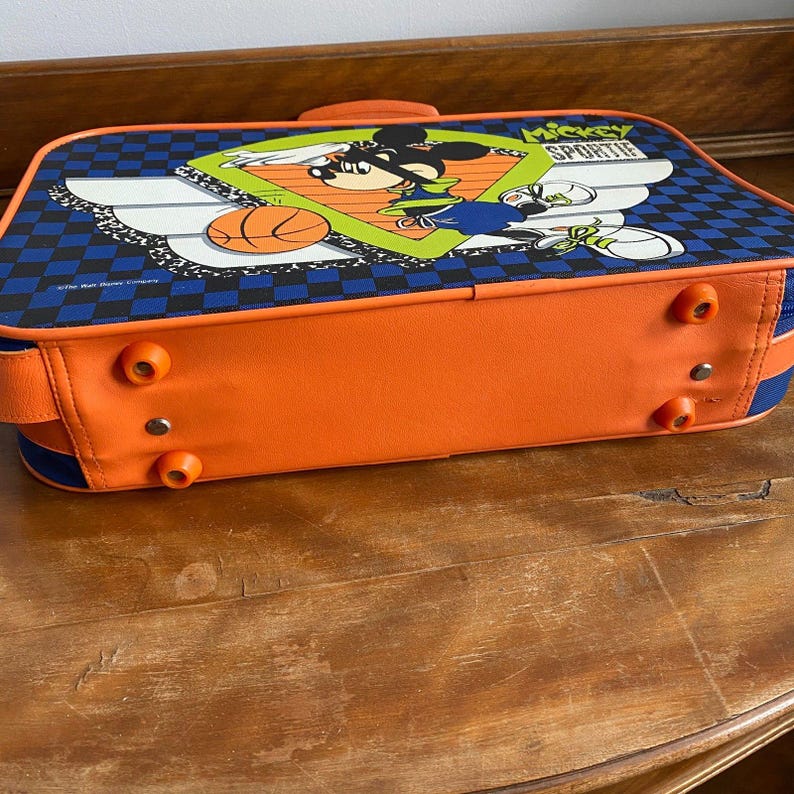 Vintage Walt Disney Sporty Mickey Mouse Kids Suitcase, Basketball, READ ...