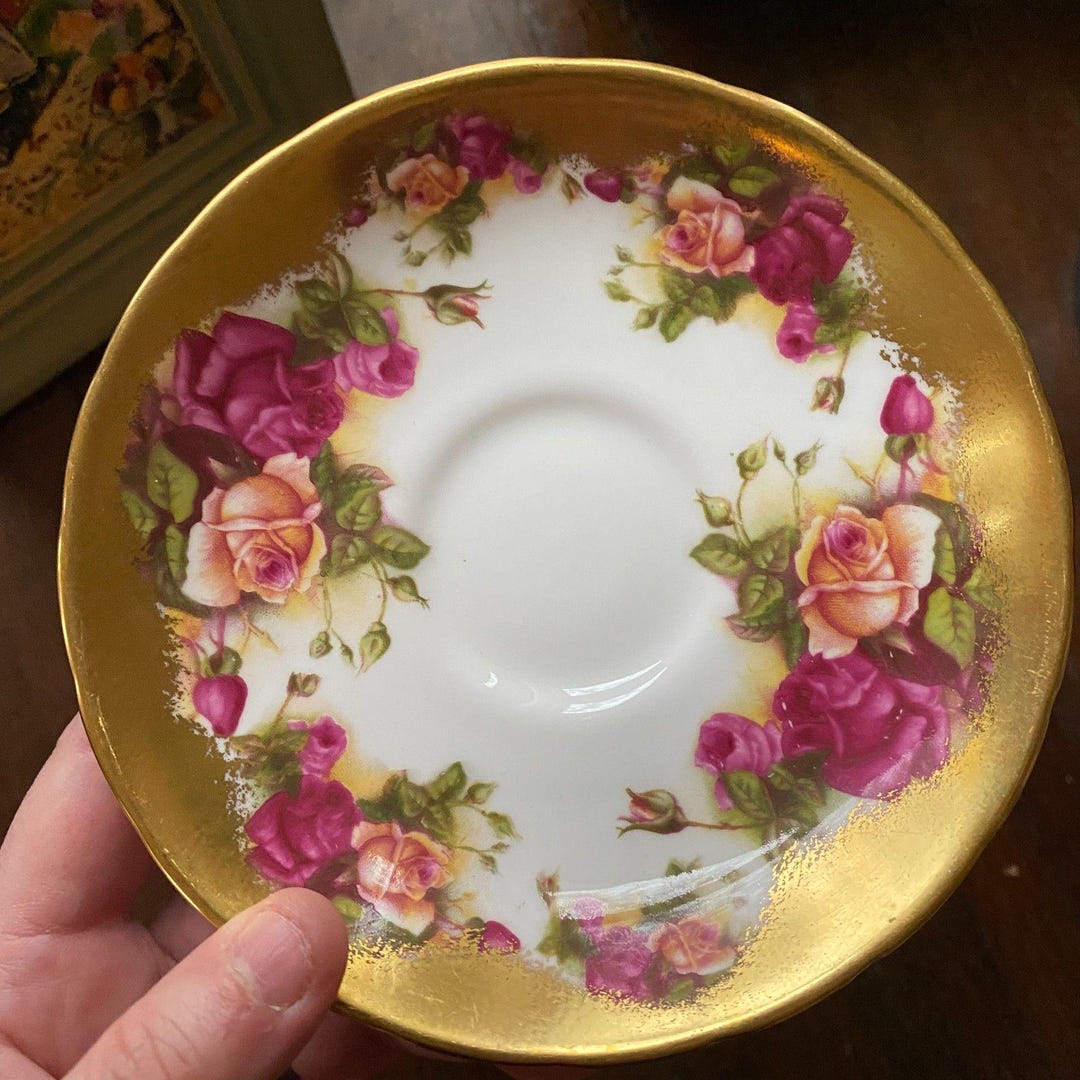 Vintage Royal Chelsea "golden Rose" Saucer, Orphan Saucer, Replacement ...