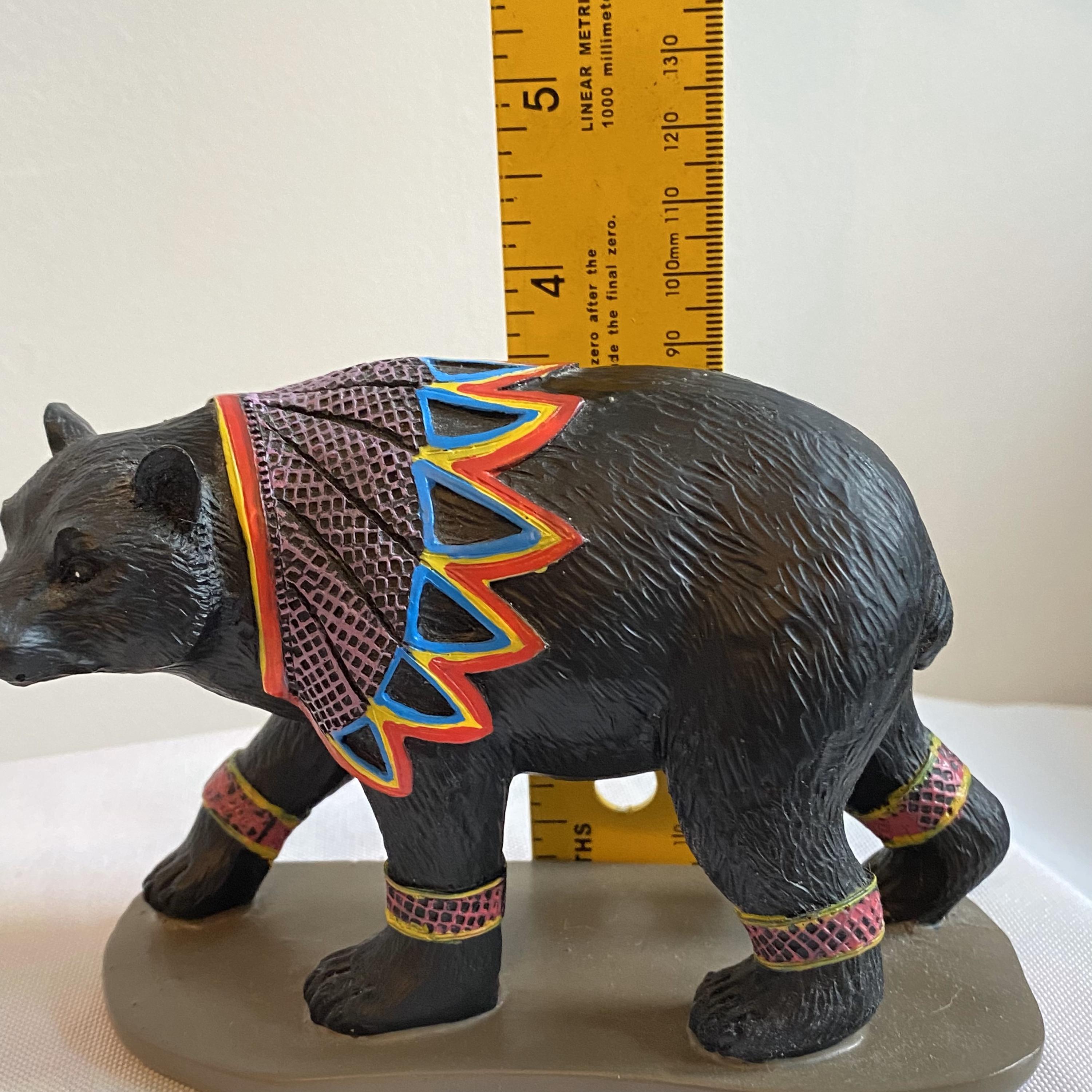 Vintage Cherokee Legends Bear With Cuffs Figurine Handpainted and ...