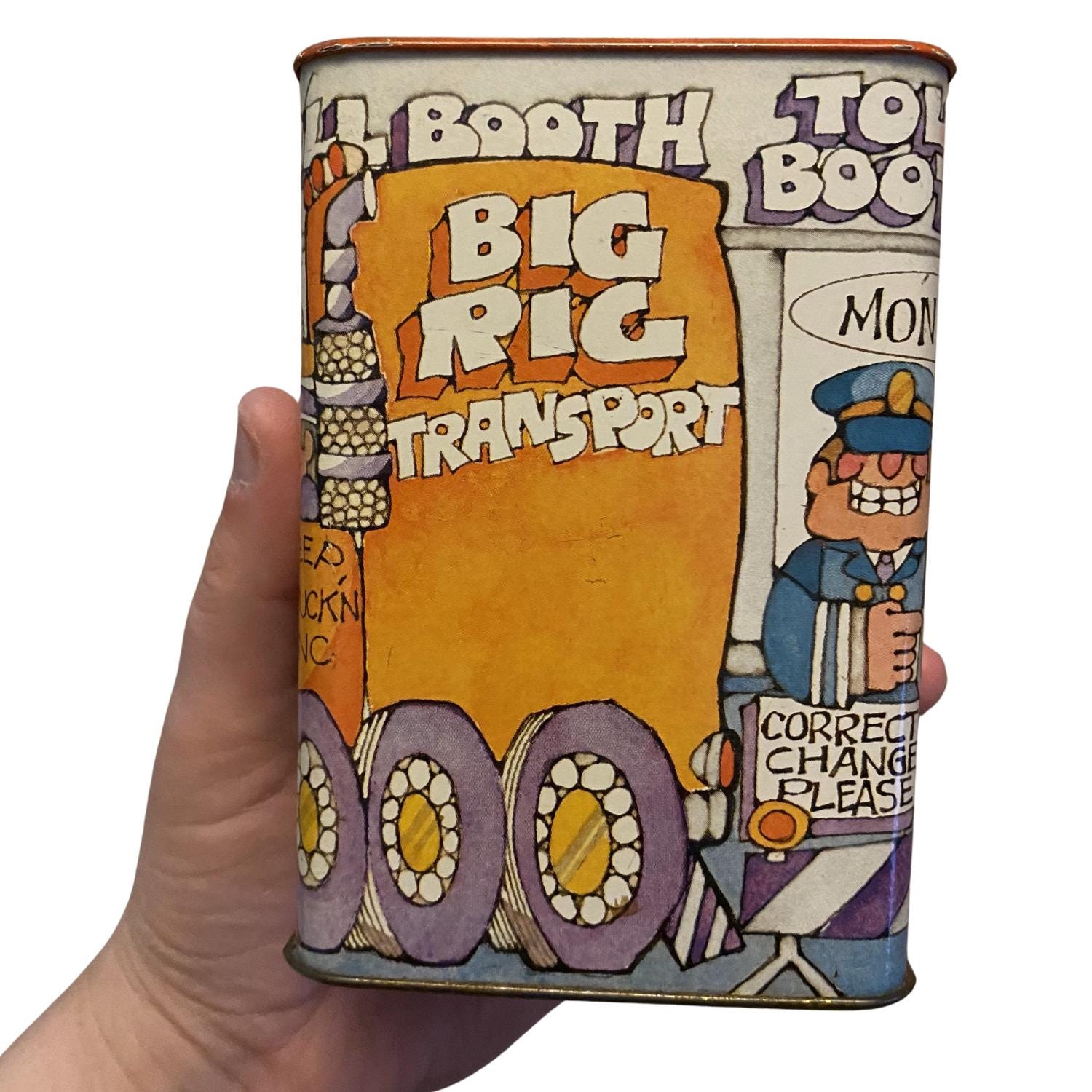 Vintage Hallmark Toll Booth Tin Bank, 70s Toll Booth Operator Graphics ...