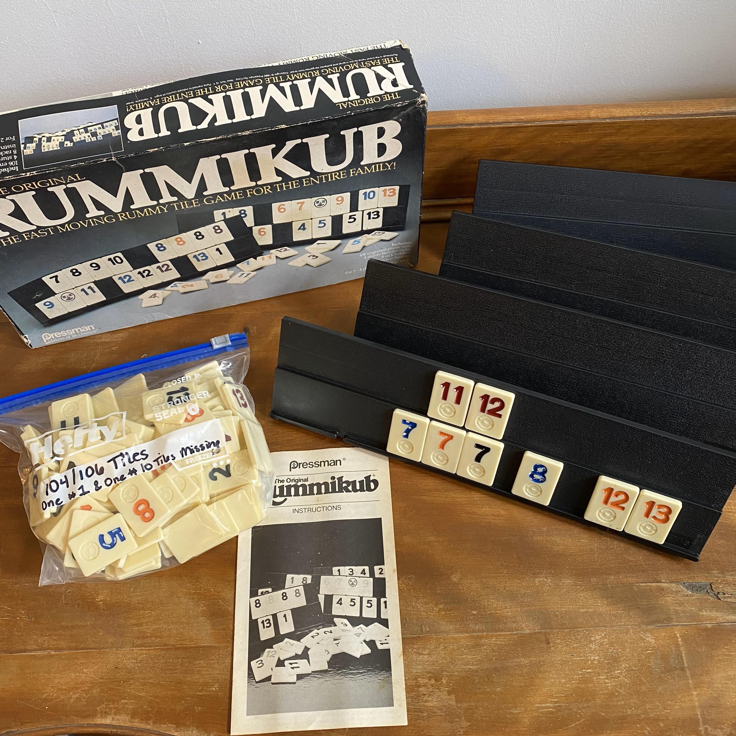 VTG 1980 Pressman Rummikub Rummy Tile Game Family Game, Missing 2 Tiles ...