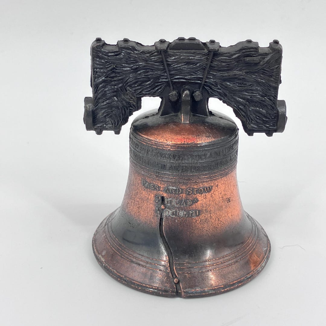 Vintage 1970's Cast Metal & Copper Washed Liberty Bell Mini Replica - Etsy
