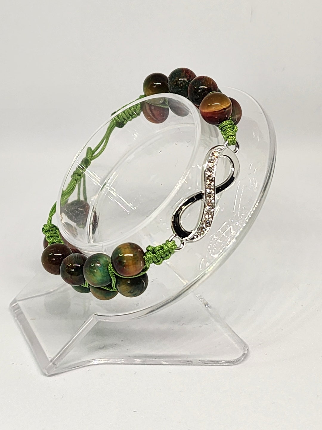 Garden Galaxy Tiger Eye 8mm Macramé Style Beaded Bracelet, Infiniti ...