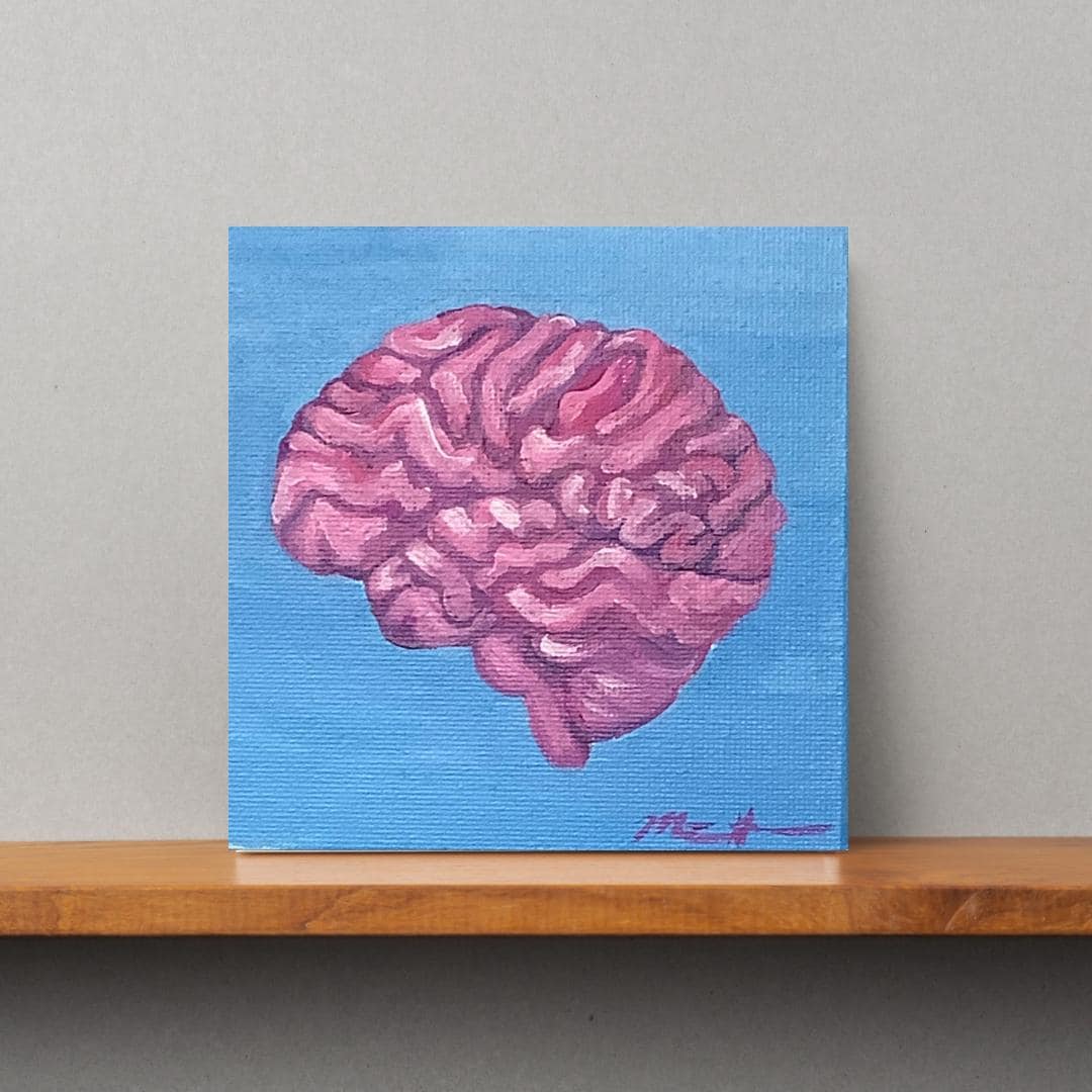 Mini Brain Painting – 4x4in Acrylic Neuroanatomy Art - Etsy