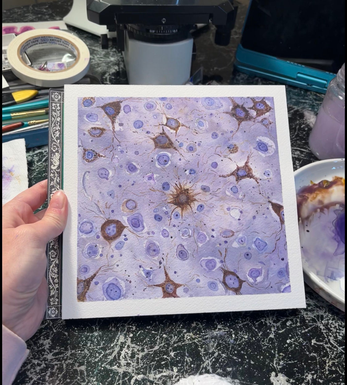 Custom Pathology Watercolor Painting, Commission Handmade Painting ...