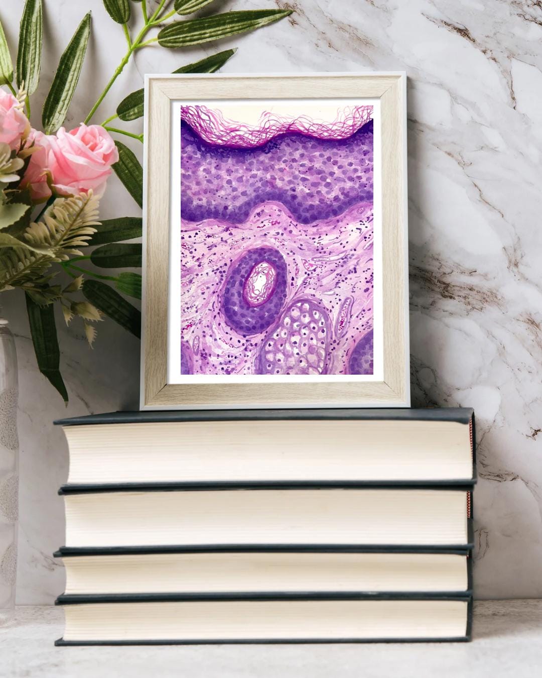 Skin Histology, Pathology Art Original Painting, Watercolor, 9x12" - Etsy