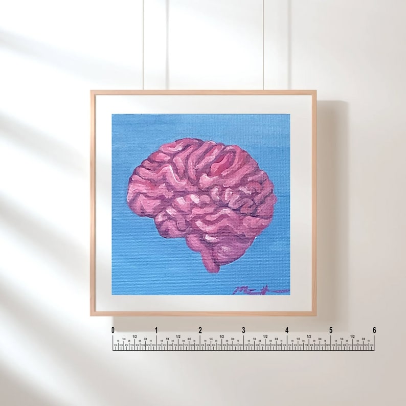 Mini Brain Painting – 4x4in Acrylic Neuroanatomy Art - Etsy