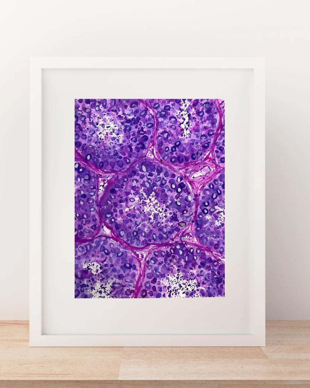 Testes Histology Painting, 8x10” Medical Art, Pathology-inspired Wall ...