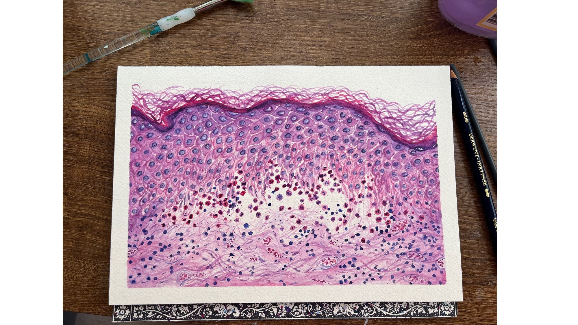 Custom Pathology Watercolor Painting, Commission Handmade Painting ...