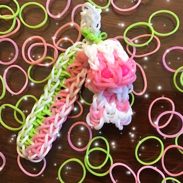 Rainbow Loom Keychain - Etsy