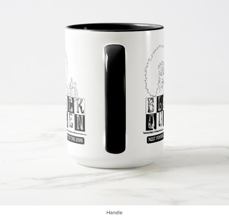 Black Queen Chess Mug - Powerful Piece, Two-tone Design - Empowering ...
