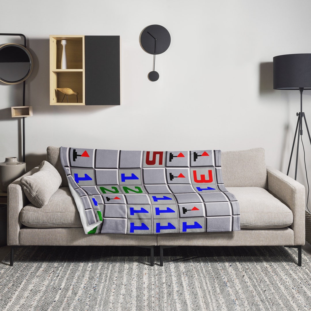 Minesweeper Blanket: Iconic 90s Computer Game Design, Ultra-soft & Warm ...
