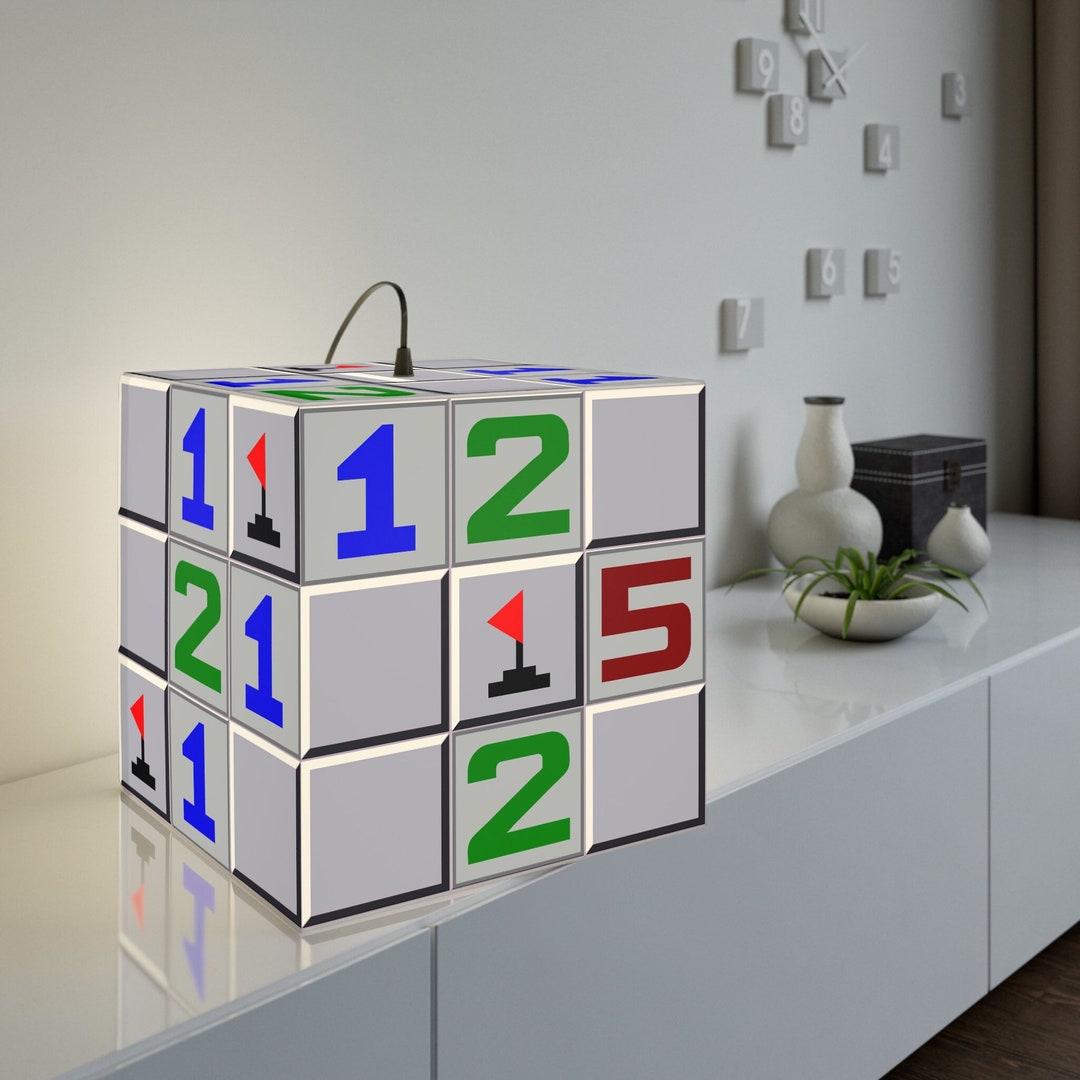 Minesweeper Gift, Retro Gaming Cube Lamp, Ambient Lighting for Home or ...