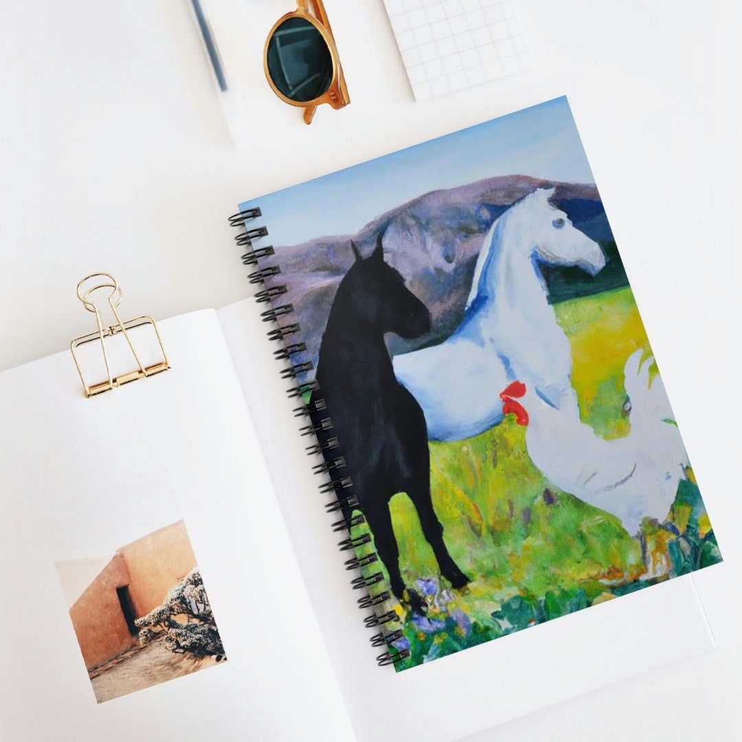 Chicken & Horses Watercolor Notebook - Etsy