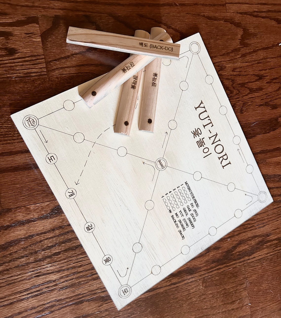 Korean Yut-nori Game Board With Sticks - Etsy