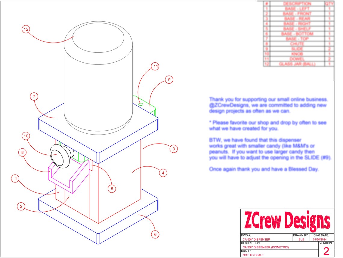 Candy Dispenser Plans (digital File Only) - Etsy