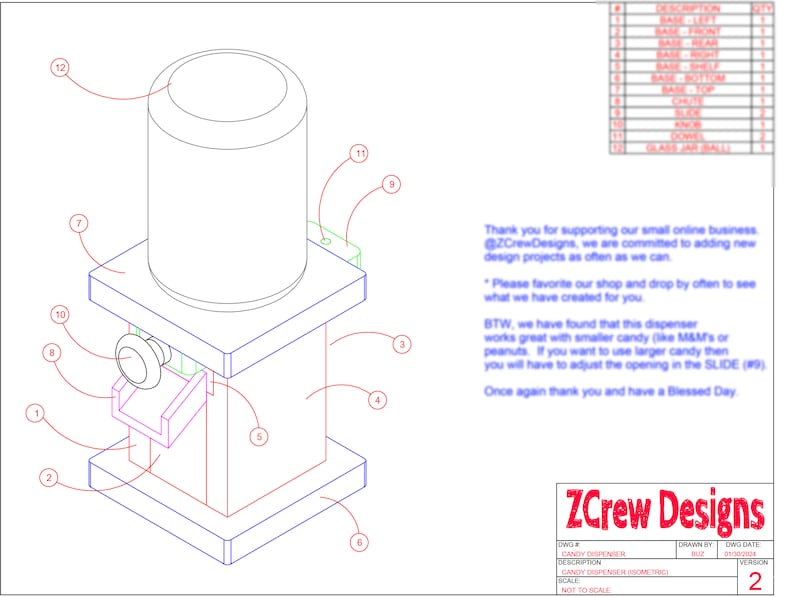 Candy Dispenser Plans (digital File Only) - Etsy