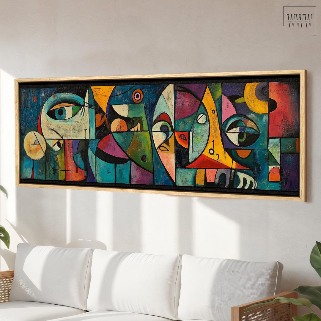 Cubism Faces Canvas Print: Extra Large Framed Abstract Wall Art - Etsy
