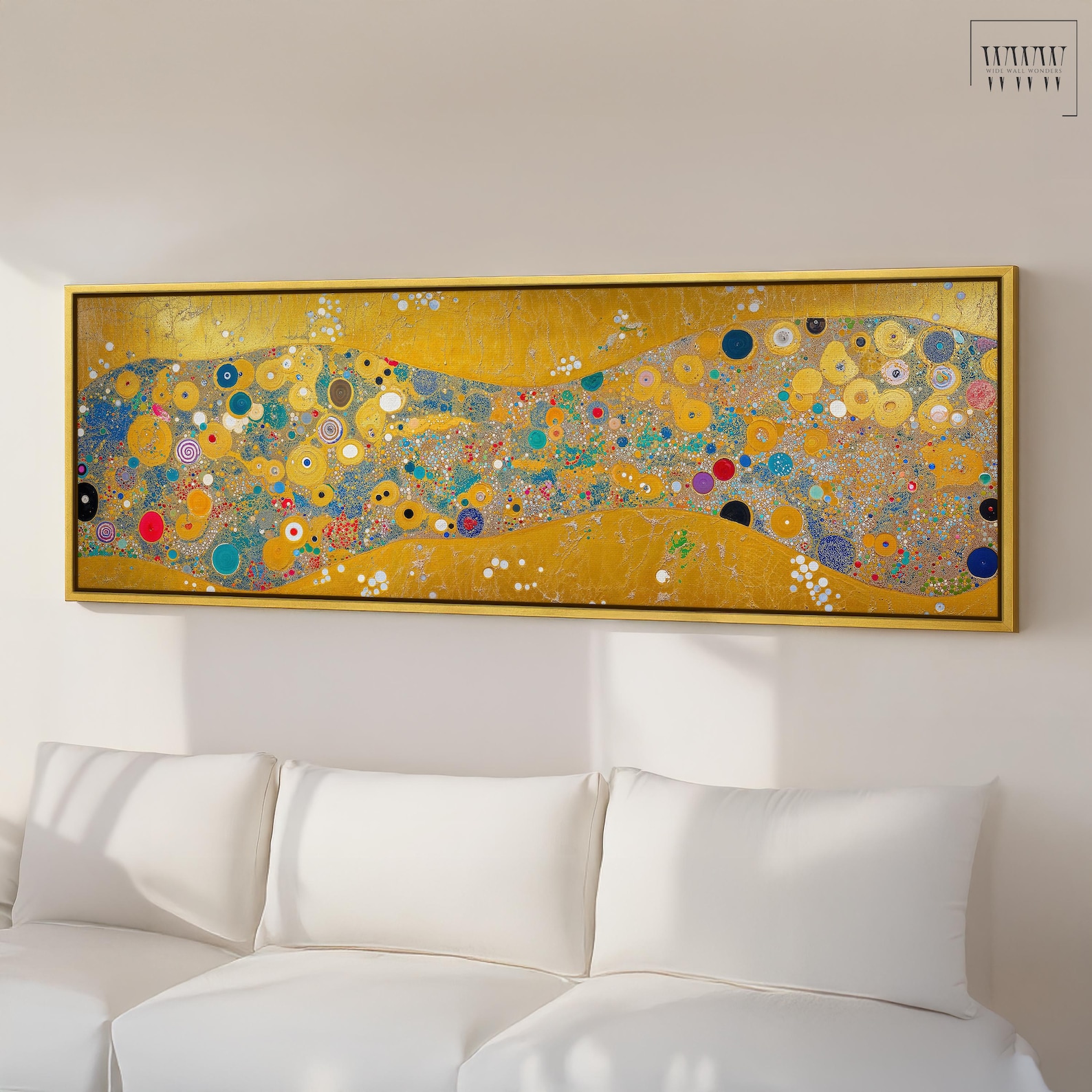 Gold Art Nouveau Framed Canvas Print: Klimt Style Panoramic Wall Art - Etsy