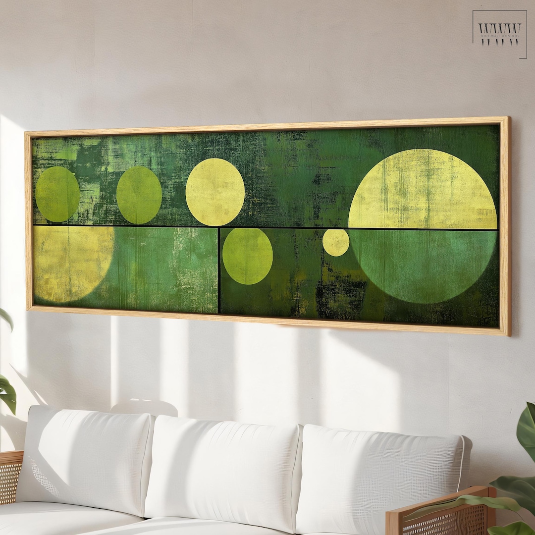 Vintage Bauhaus Modern Painting Large Wall Art, Horizontal Oversized ...