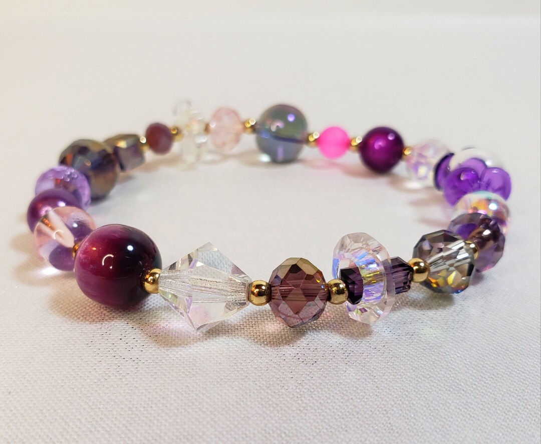 Czech Crystal Beaded Bracelet for Women. Orders Are Custom Made. A ...