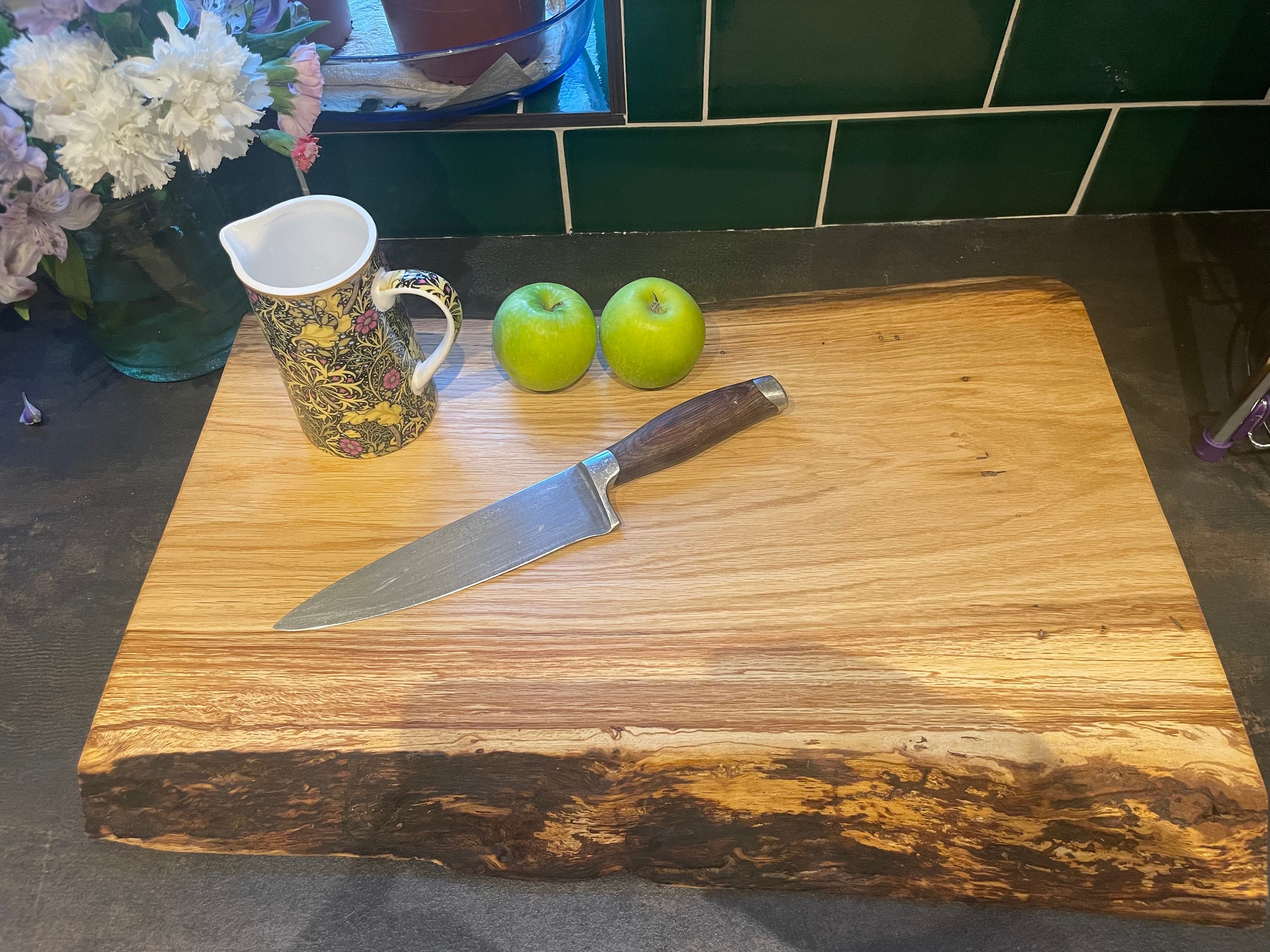 Custom Oak Chopping Board, Live Edge Charcuterie Board, Handmade Wooden ...