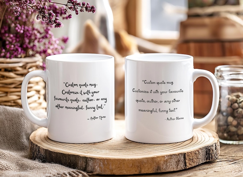 Custom Quote Mug, Personalized Ceramic Mug, Favorite Author - Etsy