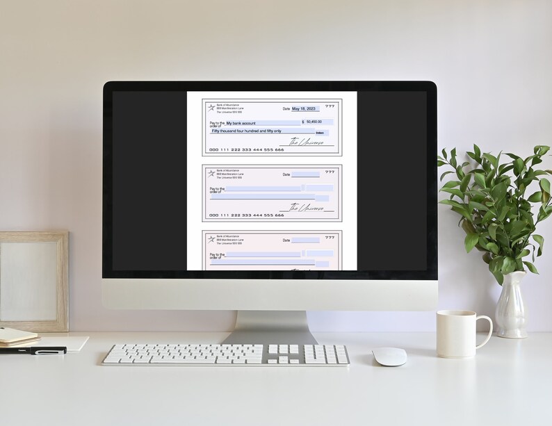 Printable Manifestation Check Templates: Law of Attraction (editable ...