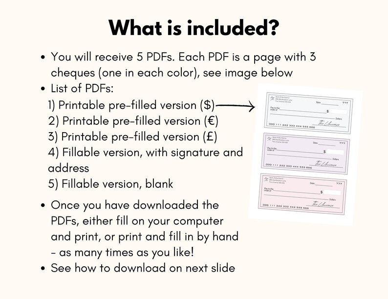 Printable Manifestation Check Templates: Law of Attraction (editable ...